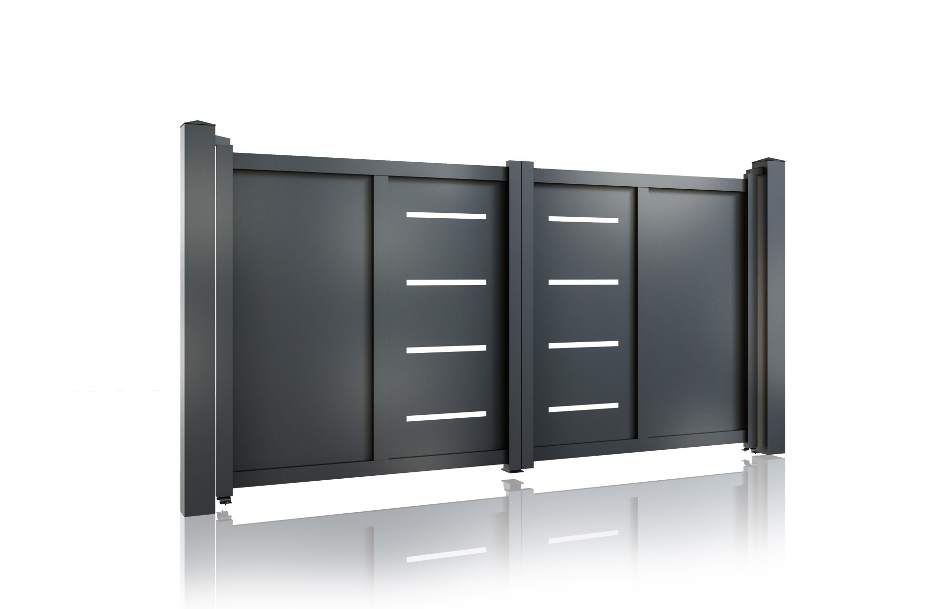 Set porti metalice din aluminiu, prefabricate, model Thor - eautomat