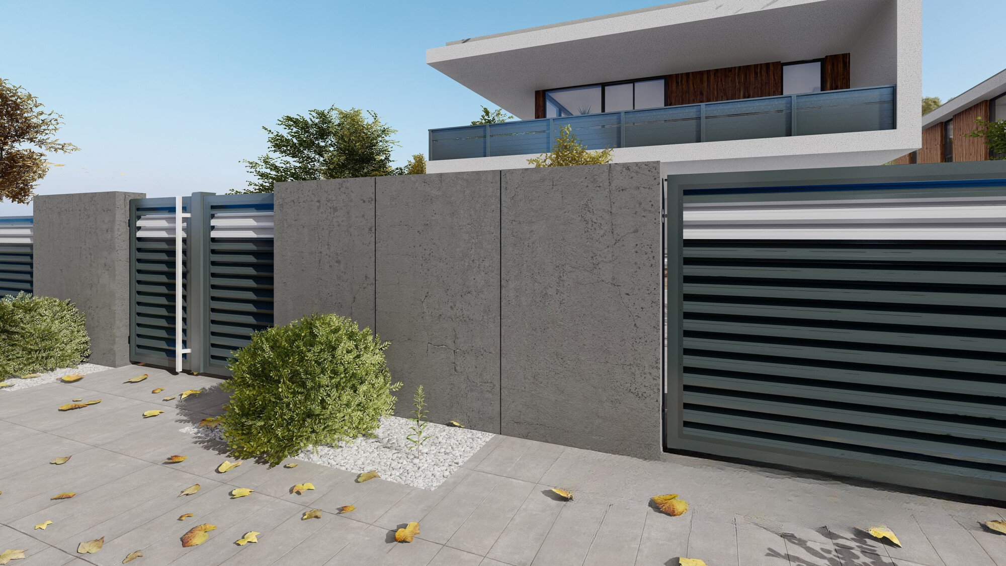 Poarta culisanta glisanta metalica din aluminiu, prefabricata, model ...