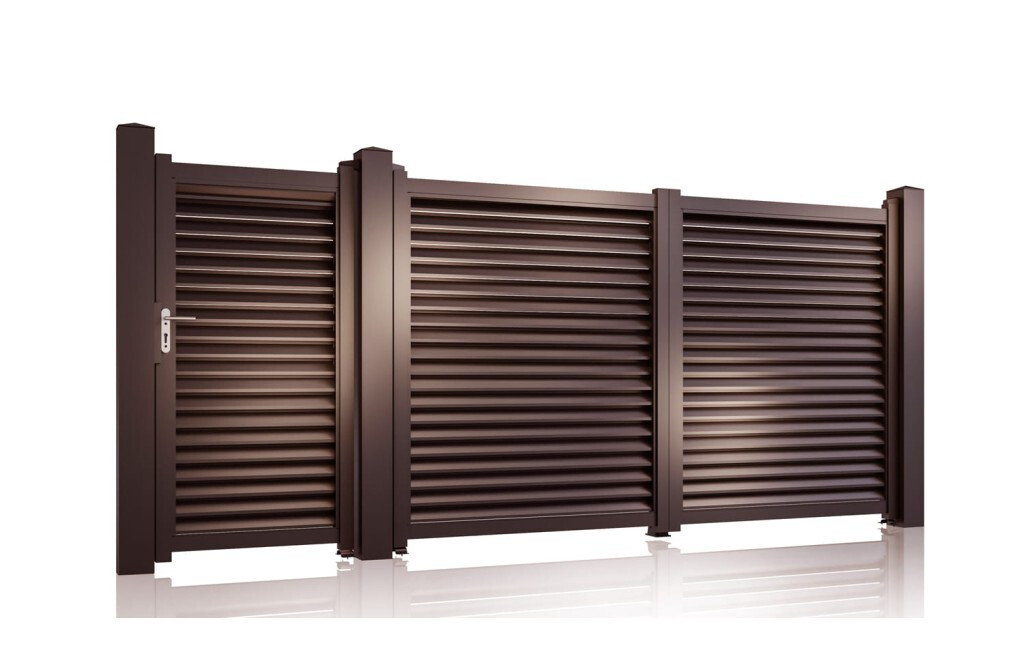 Set porti metalice din aluminiu, prefabricate, model Jaluzea Suprem ...