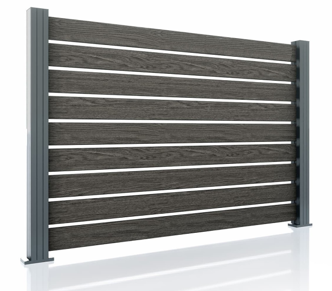 Panou gard aluminiu - WPC RAL 8017 - 3000L x 1100H - eautomat