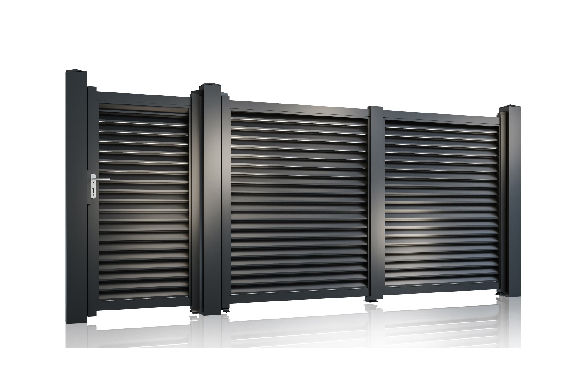 Set porti metalice din aluminiu, prefabricate, model Jaluzea Suprem ...