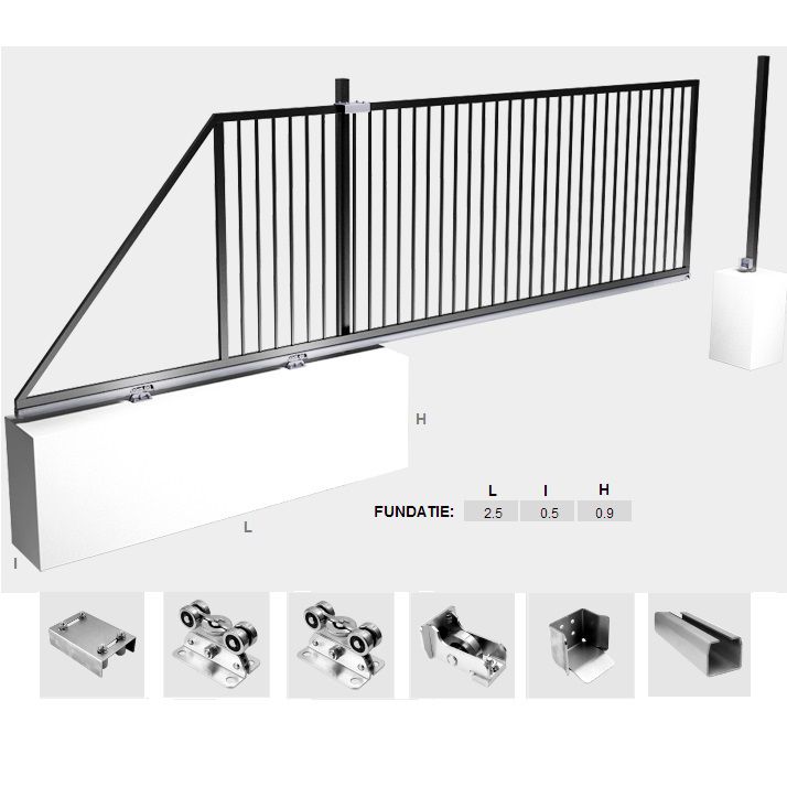 Kit Poarta Autoportanta 4m deschidere 400kg - eautomat